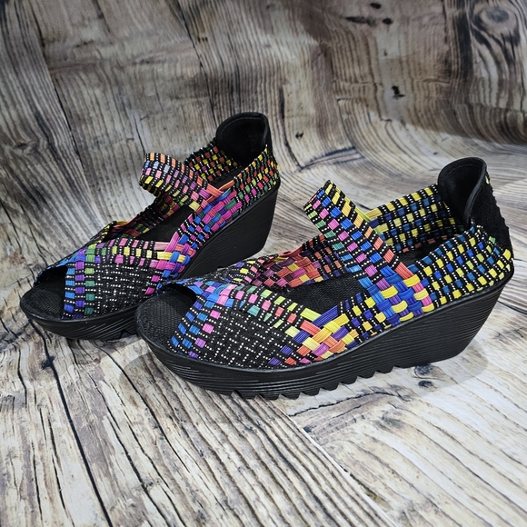bernie mev. | Shoes | Colorful Woven Platform Sandals | Poshmark